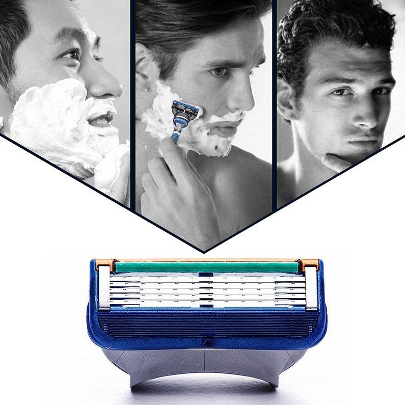 Buy SZW 4Pcs/Lot Stainless Steel Five Layer Blades Shaving Razor Blades ...