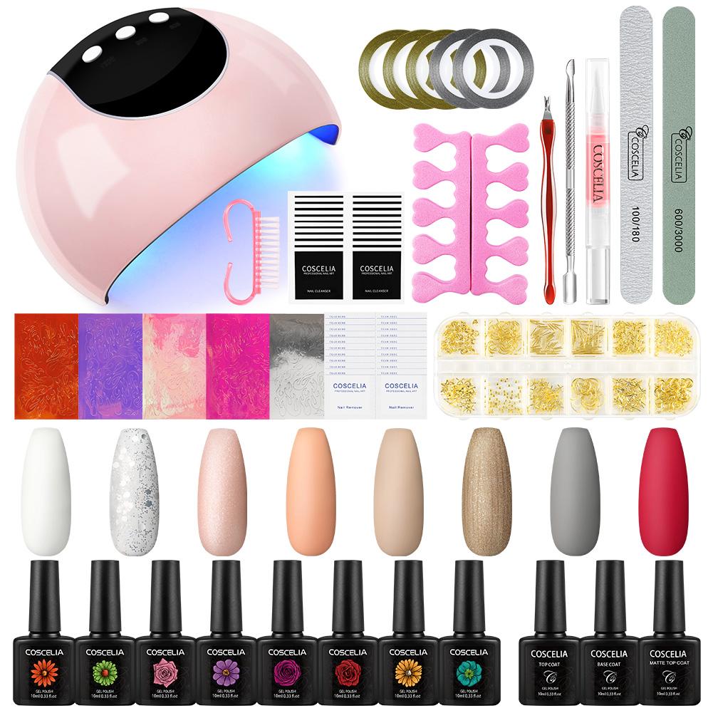 Buy COSCELIA 8pcs 10ML Gel Polish With USB LED Nail Lamp Nail Art ...