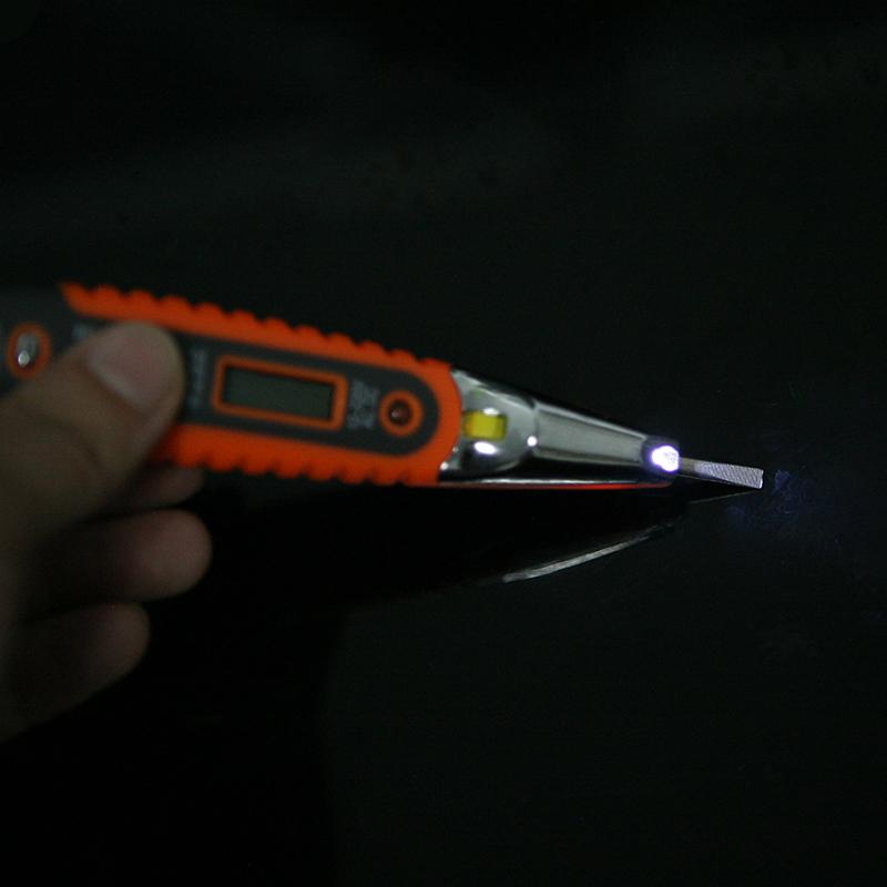 Buy 12-220V AC DC Digital Voltage Detector Pen Tester LED Sensor Light ...