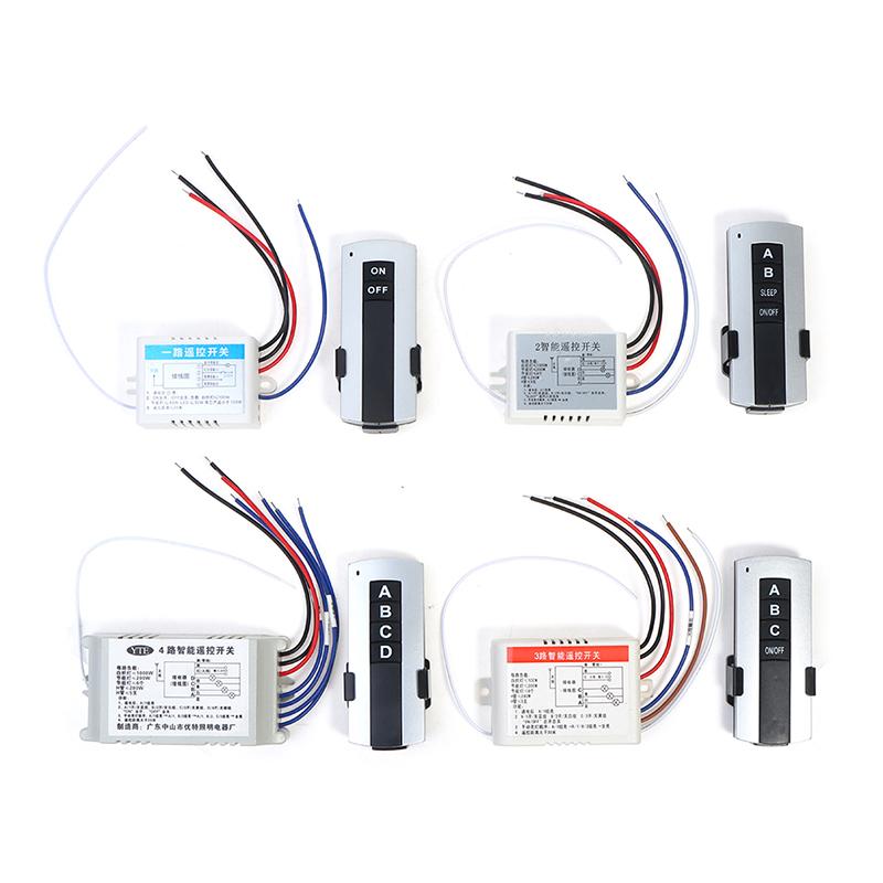 1-4 Channel On/Off 220V Wireless Remote Control Switch Receiver ...