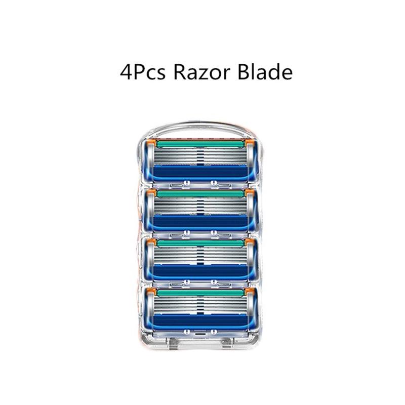 Buy 4pcs/set Manual Men's 5 Layer Blades Razor Blade 4 Pcs/Pack Face ...