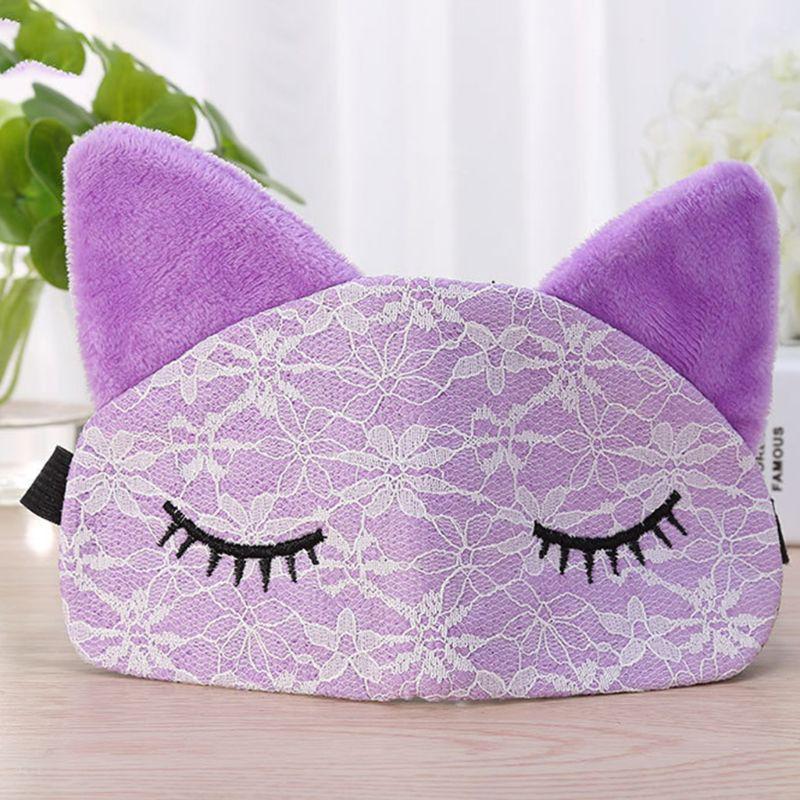 Buy Creative Cartoon Cat Eyelash Pattern Lace Eye Shield Blackout ...