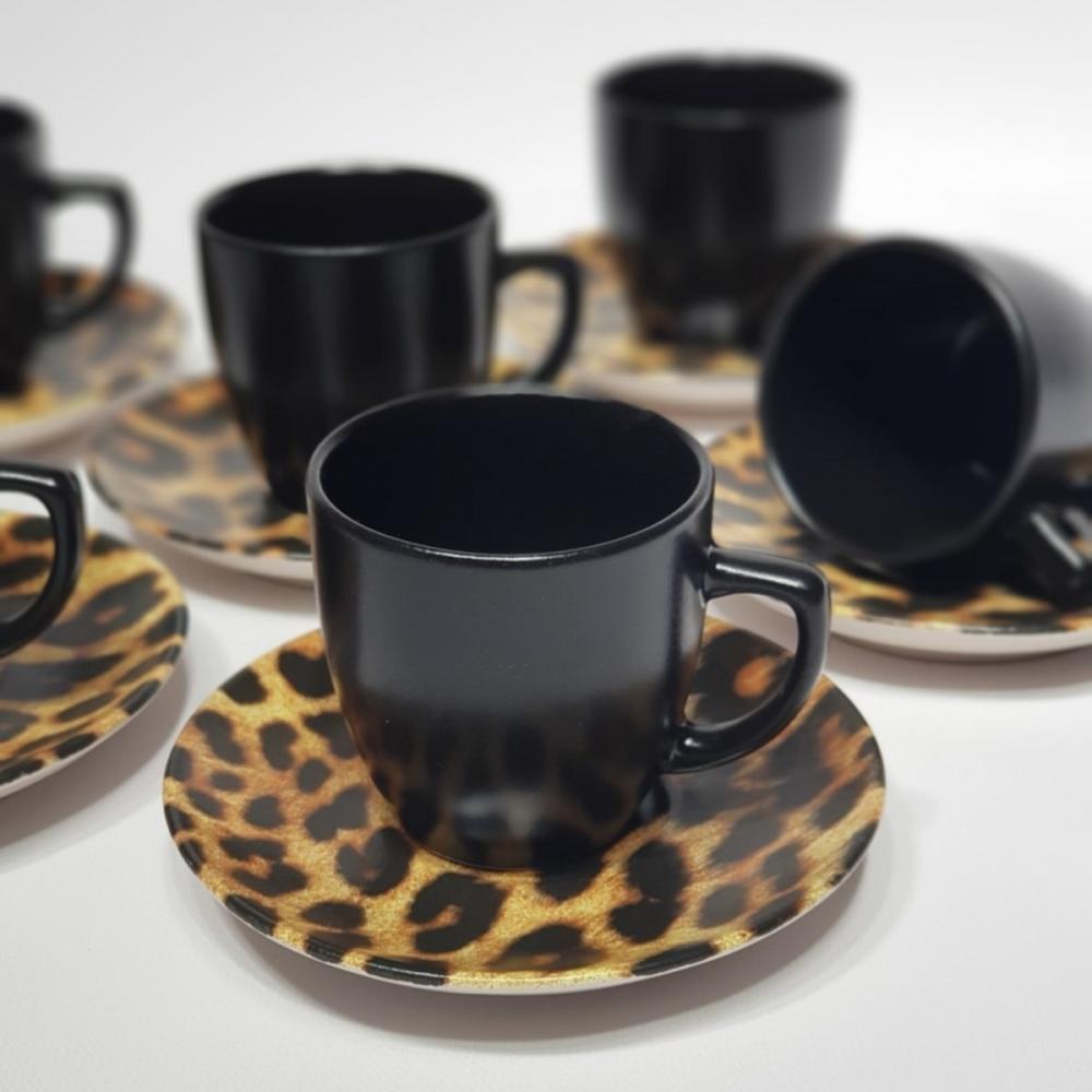 Buy Leopard Pattern Coffee Cup Set 12 Pieces at affordable prices ...