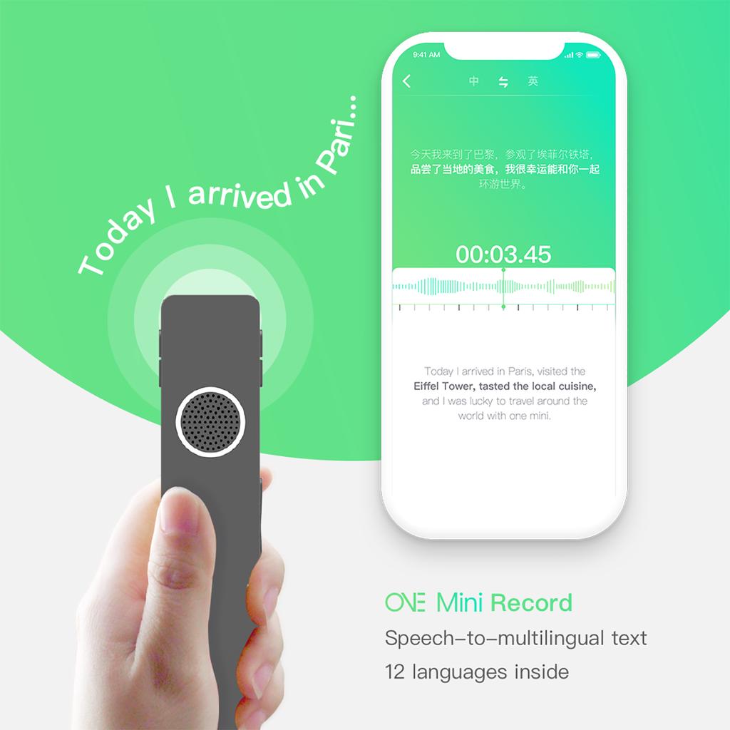 Buy Mini AI Voice Translator Device Multilingual Transcription Wide ...