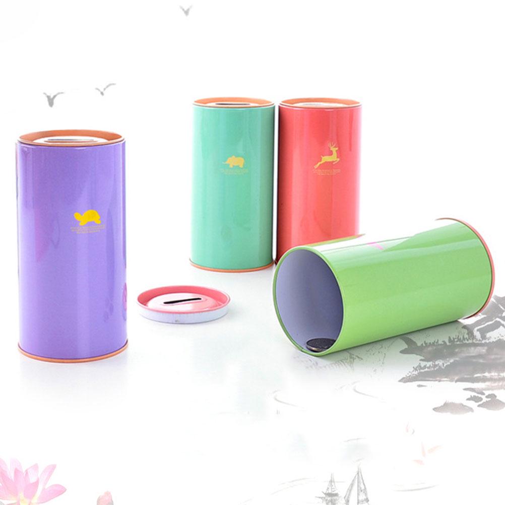 Buy 1pcs Metal Cylinder Piggy Bank Creative Coin Bank Money Holder ...