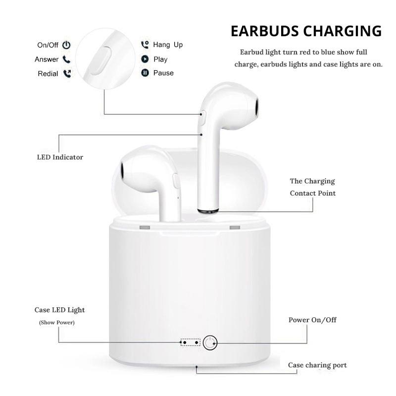 Buy TWS 7S Handsfree Wireless Stereo In-Ear Earbud Headphones Bluetooth ...