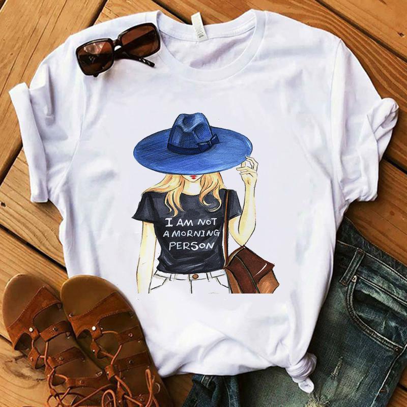 Buy Fashion Ins Blink Women T Shirt Make Up Lipstick Seaside T -Shirt ...
