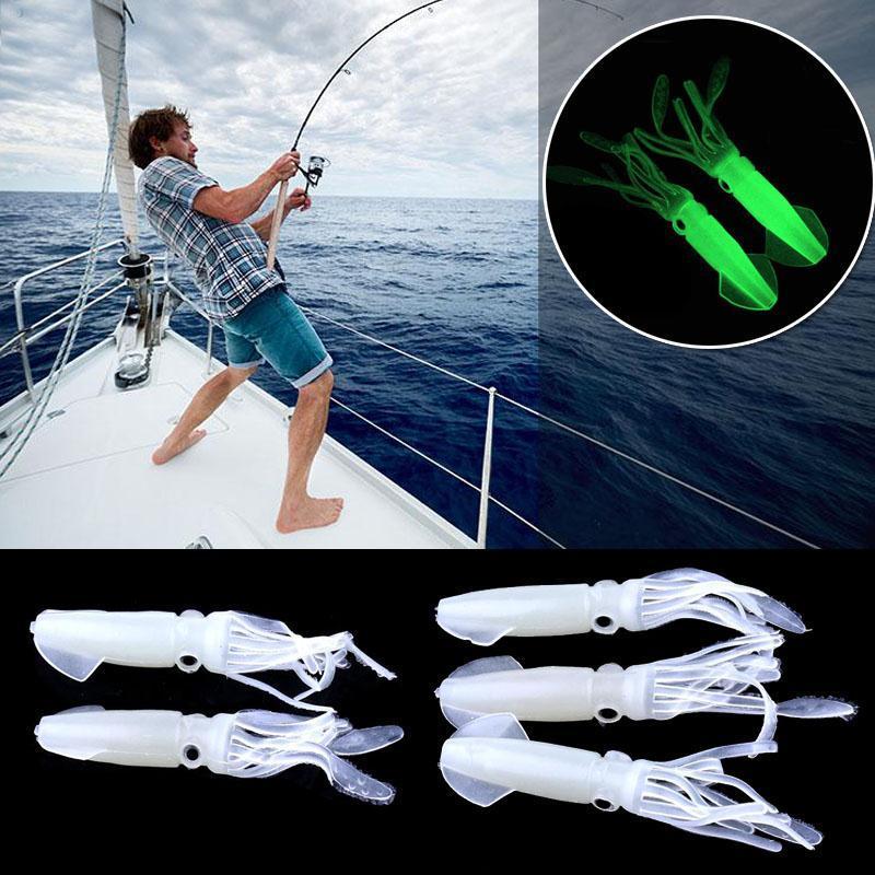 DYT 8g Soft Fishing Lures Octopus Squid Luminous Noctilucence Lures ...