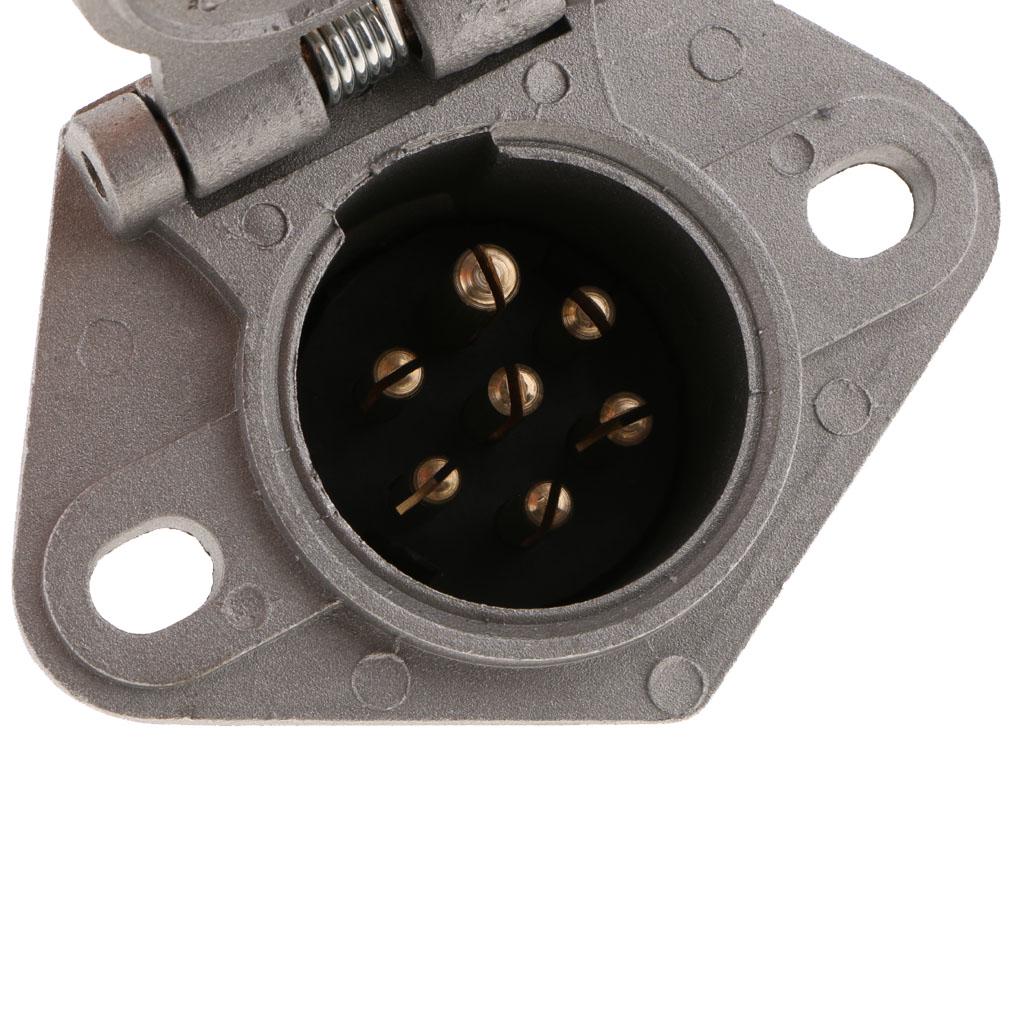 Buy 7 Round Pin Trailer Socket Aluminum Semi Connector Adapter Plug at ...
