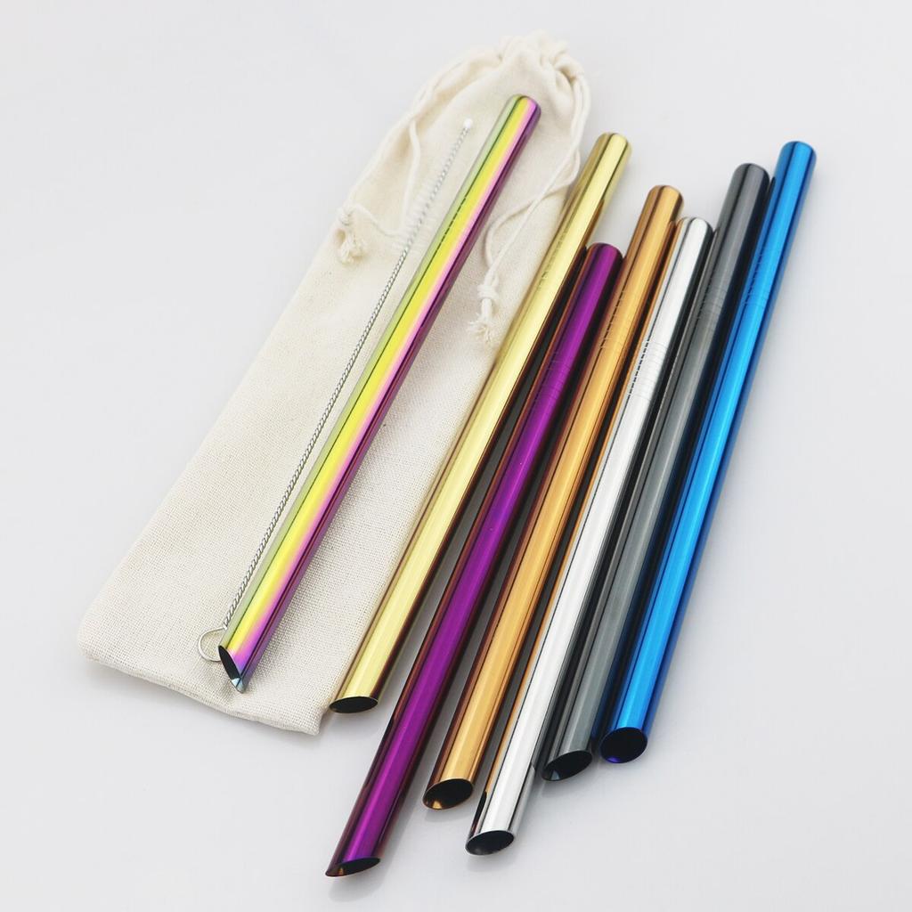 Shop Generic Metal Drinking Straw Set Reusable Straw 18 10 Stainless ...