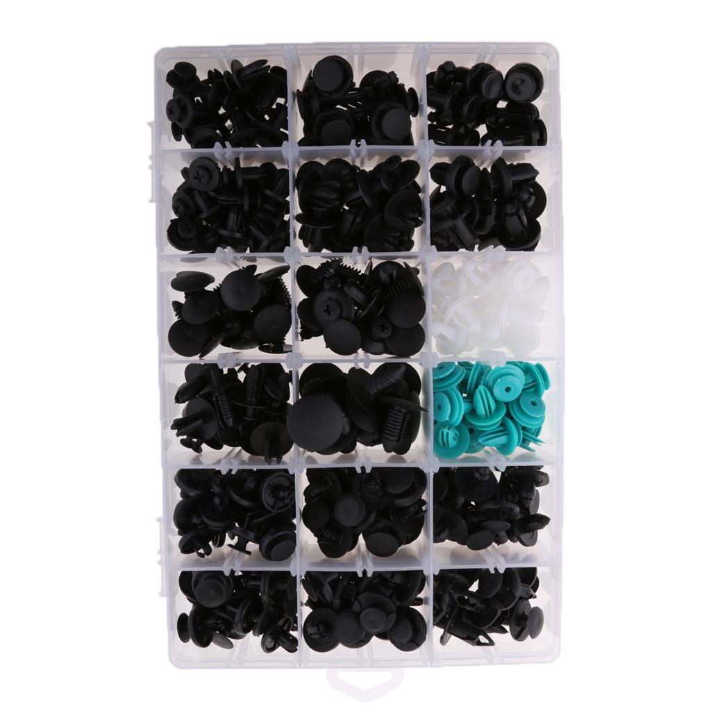 Buy 299pcs Universal Automotive Plastic Push Pin Rivet Trim Clip ...