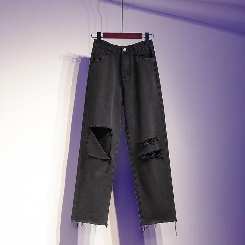 Buy Summer Ripped Jeans Women's Loose Beggar Nine Points Plus Size ...