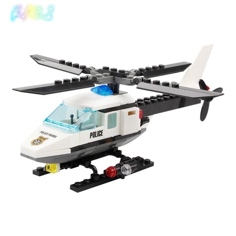 102pcs City Police Helicopter Airplane Model Building Block uygun ...