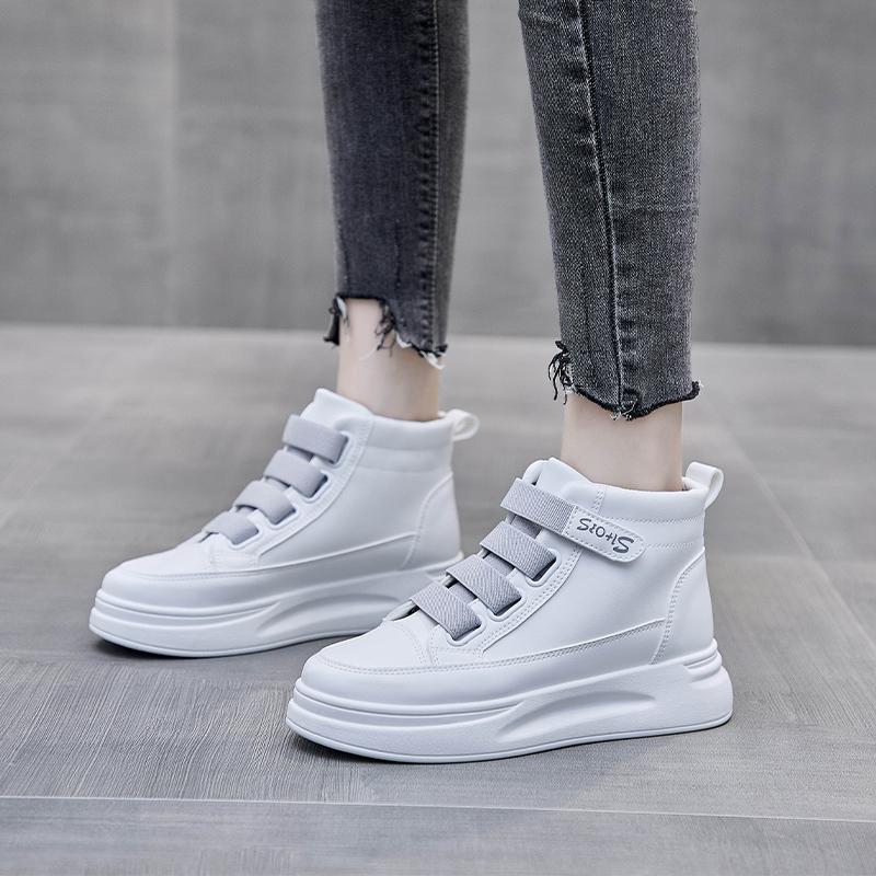 Buy Womens Fashion High Top Sneakers Boots Microfiber Leather Autumn ...