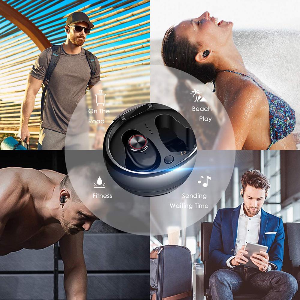 Buy V5 TWS Earbuds Bluetooth 5.0 True Wireless Music Earphones Bass ...