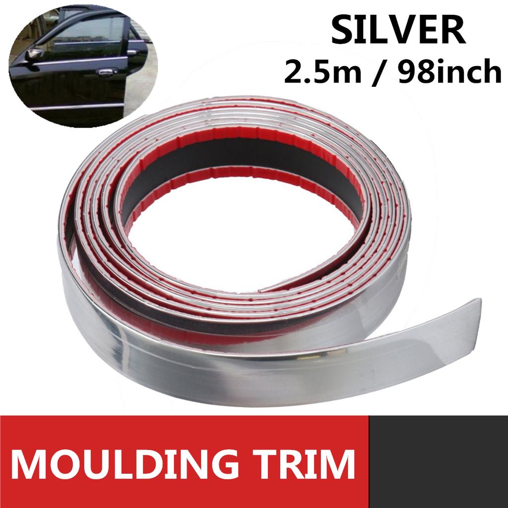 Exterior Car 2.5m 30mm Chrome Adhesive Strip Trim Molding Styling ...