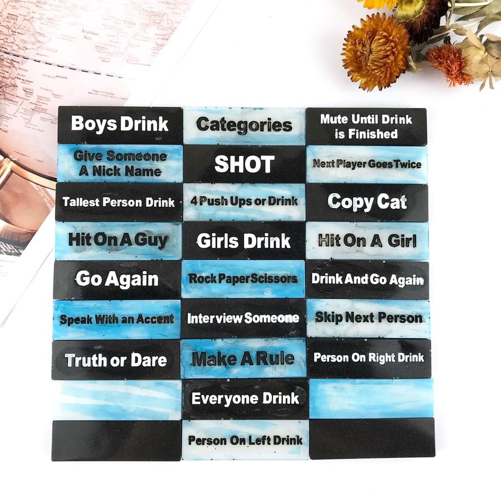 Buy DIY Family Party Game Jenga UV Crystal Epoxy Mold Stacking Building ...