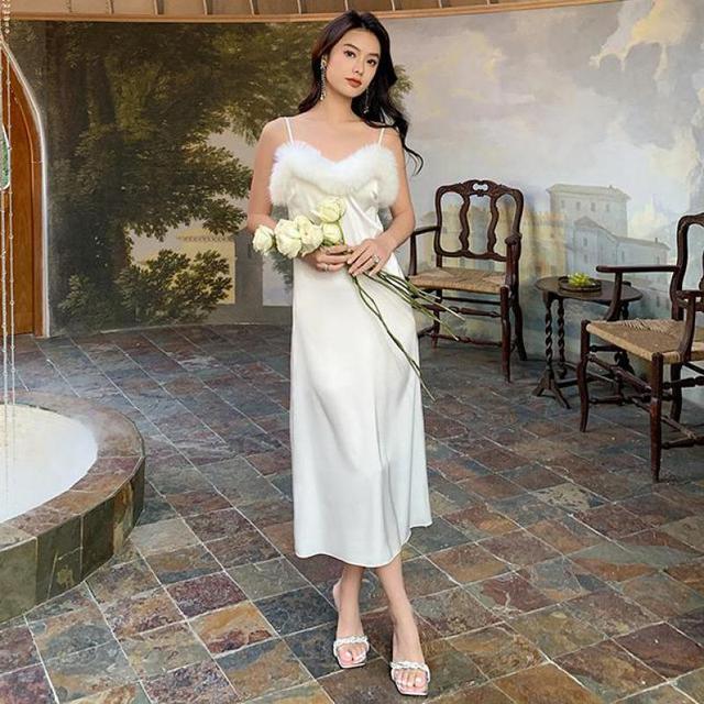 Satın alın White Nightgown Spaghetti Strap Nightdress Sleepwear ...