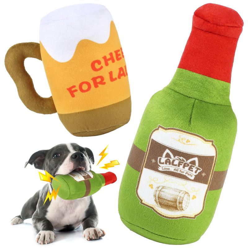 Buy Soft Squeaky Plush Dog Toys Funny Wine Glass Wine Bottle Design ...
