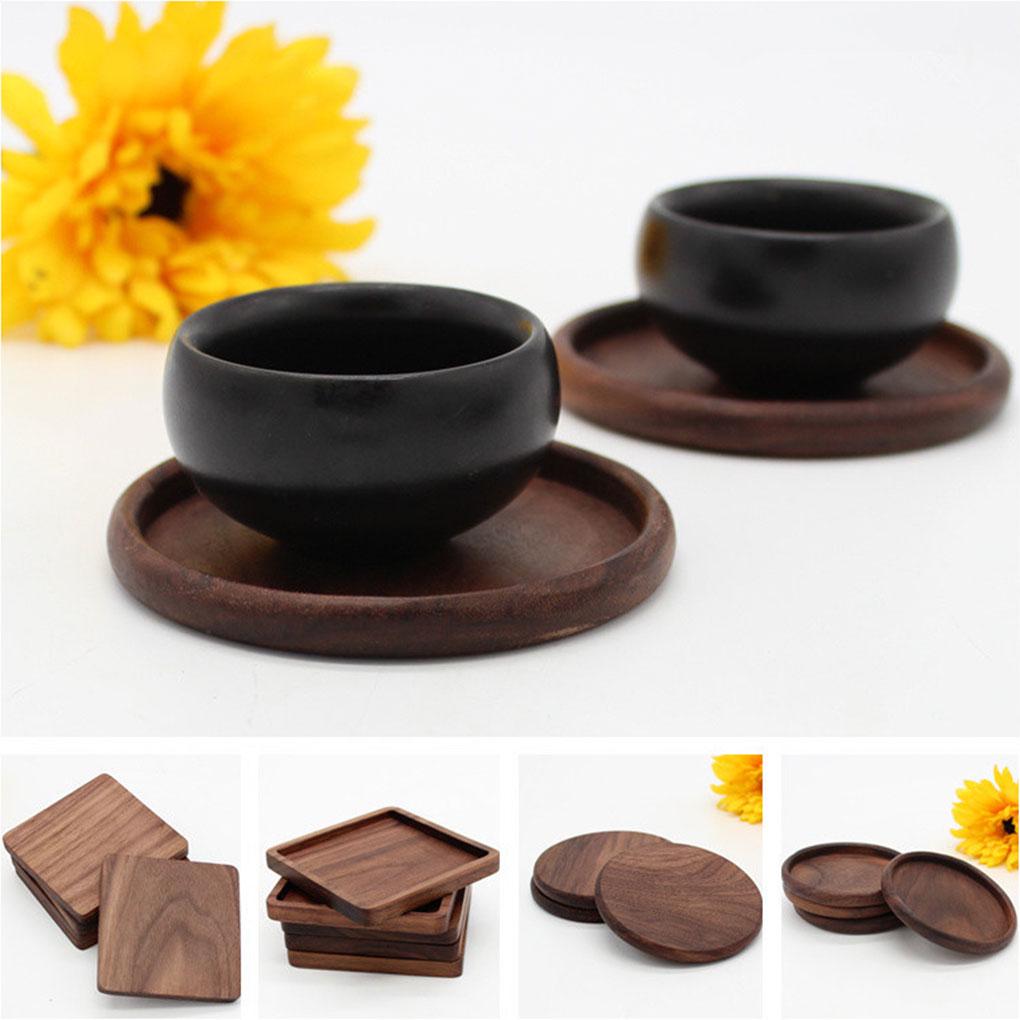Square Round Bowl Teapot Placemats Tea Coffee Cup Pad Home Table Wood ...