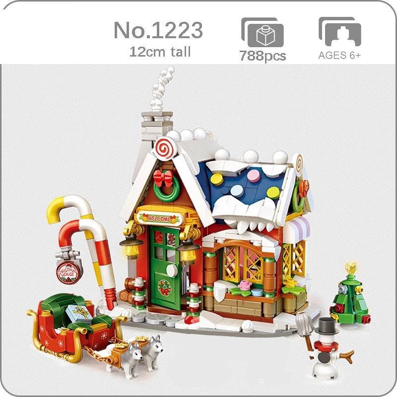 Buy 788Pcs Mini Blocks Merry Christmas Santa Claus House Tree Building ...