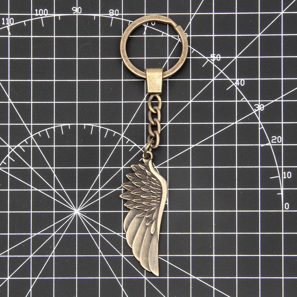 Buy Vintage Engraved Wing Keychain with Key Ring for Handbag Bag Decor ...