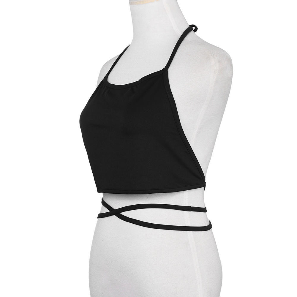 Buy Women Sleeveless Backless Vest Halter Tank Tops Blouse T-Shirt at ...