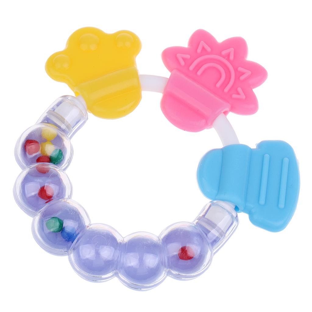 Buy Toddler Teether Chew Toy Molar Rod Silicone Handbell Jingle Baby ...