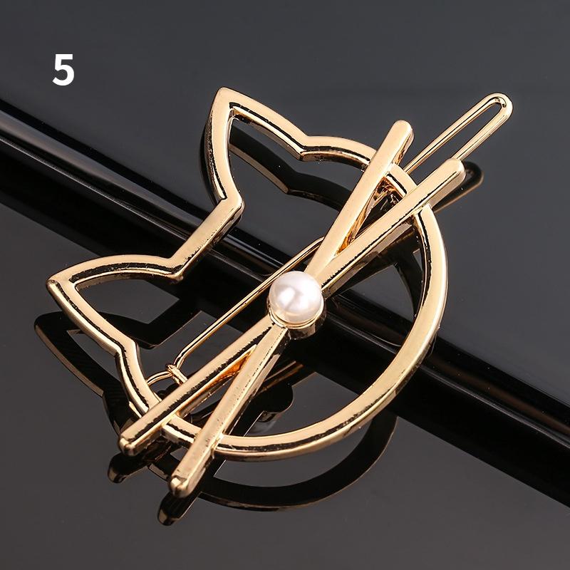 Buy Fashion Metal Love Heart Hair Clip Elegant Star Round Barrette for ...