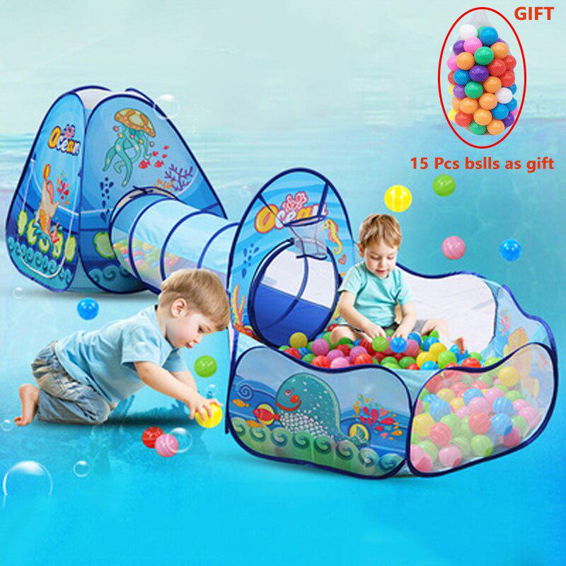 3 in 1 Portable Children's Tent Toy Ball Pool Ocean Children Tipi Tents ...