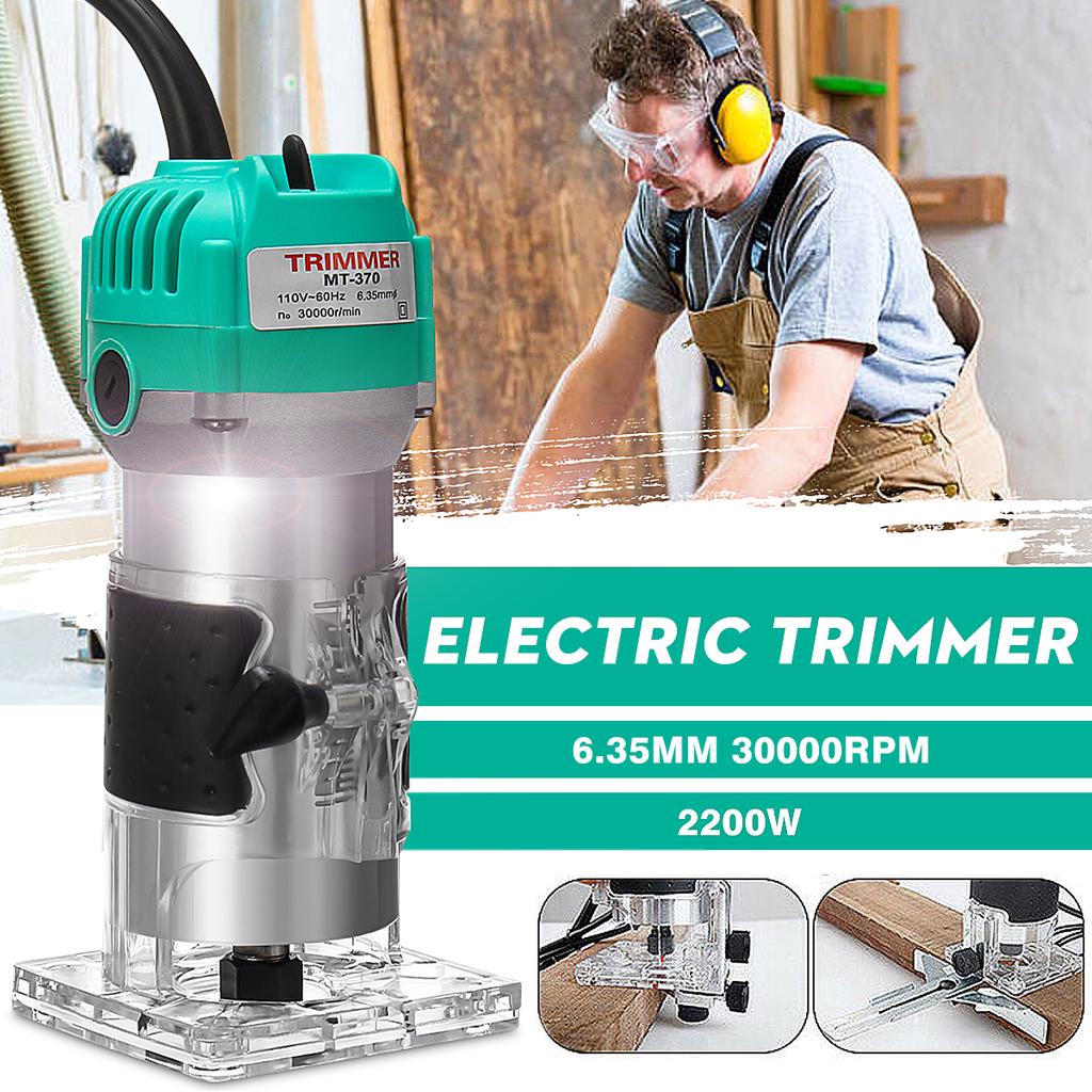 220V Wood 1/4‘‘ Electric Hand Trimmer 2200W Woodworking Wood Milling ...