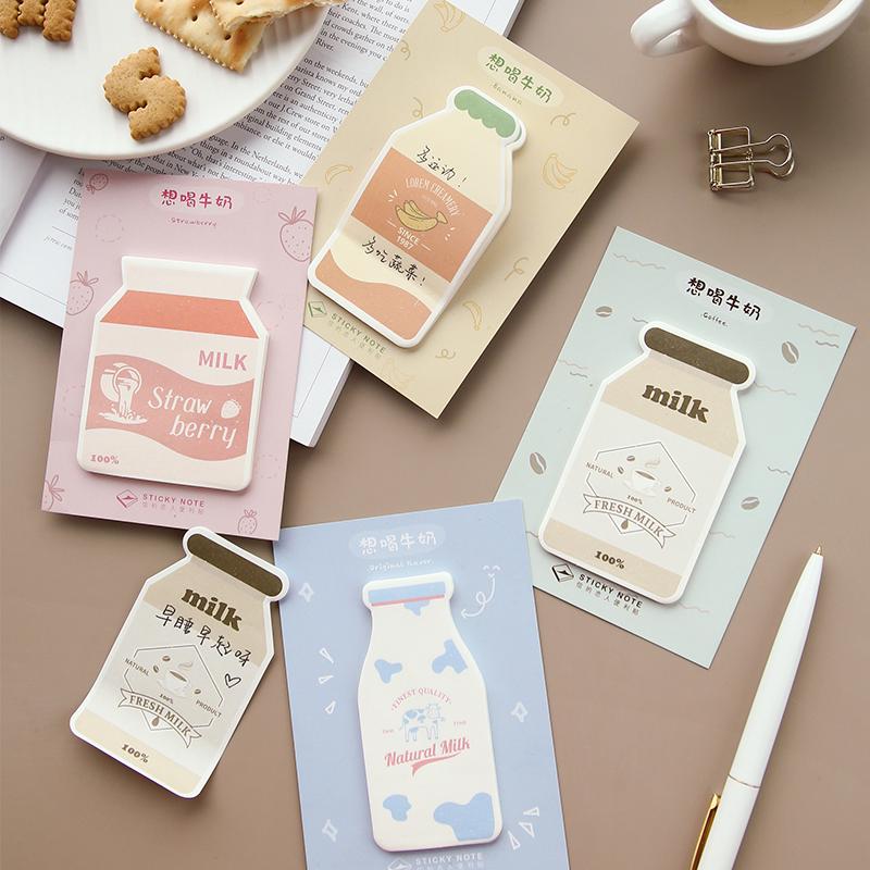 Buy 4pcs Milk Sticky Note Coffee Banana Strawberry Memo Pad Planner ...