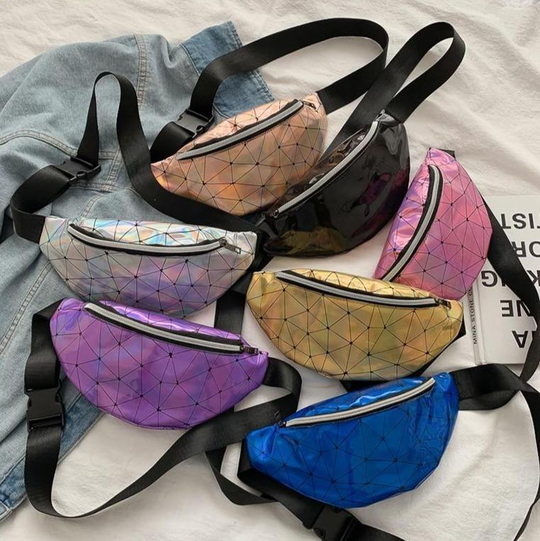 Buy Fashion Holographic Women Waist Bags Modern Fanny Pack Adjustable ...