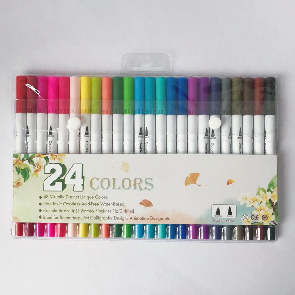 Buy 24/36/48/60/80/100 Color Double Head Colour Pen Maker Pen Painting ...