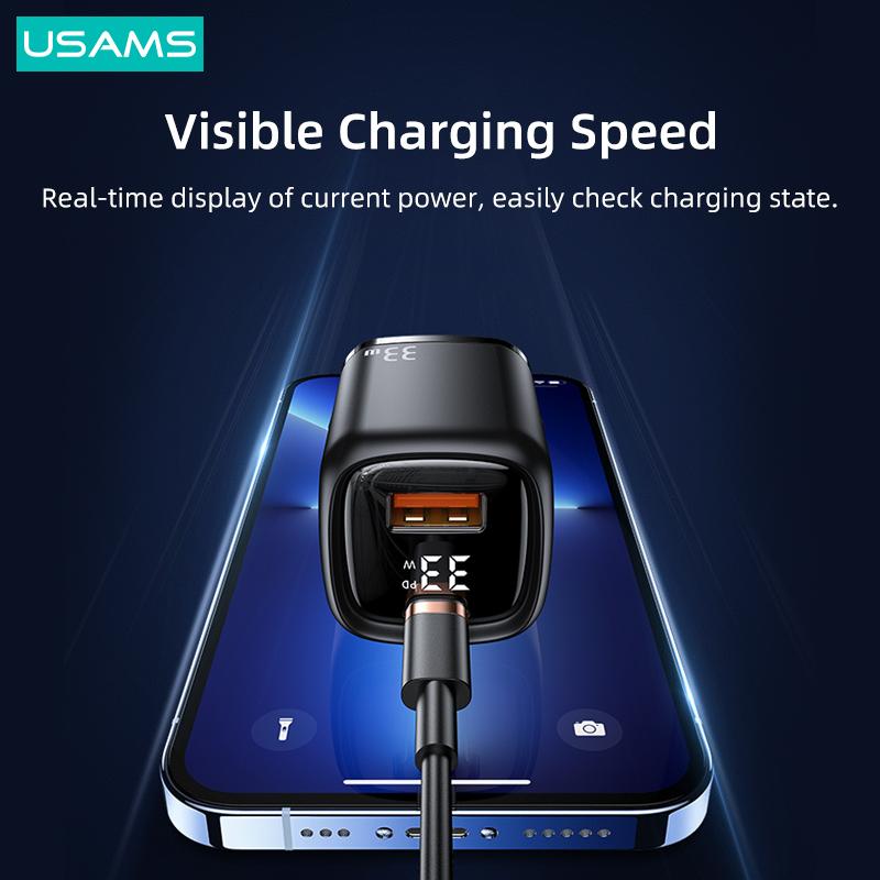 Buy USAMS PD 33W Digital Display Fast Charger QC AFC SCP Quick Charge ...
