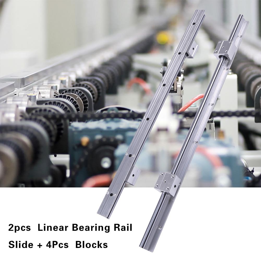 Buy 2pcs SBR12-600mm 12MM Linear Bearing Rail Slide Guide Shaft 4Pcs SBR12UU Blocks at ...