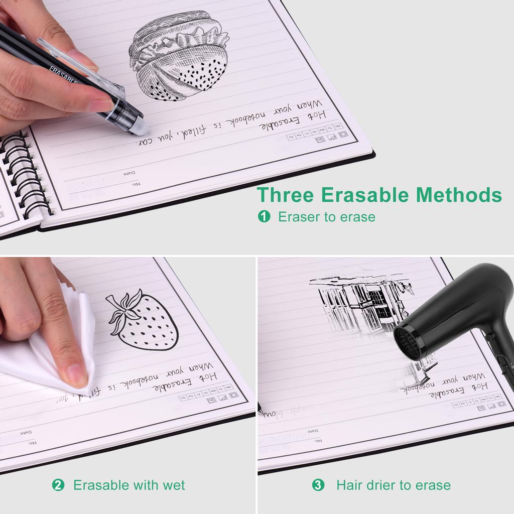 Buy Erasable Reusable Smart Notebook Hardcover Writing Note Book ...