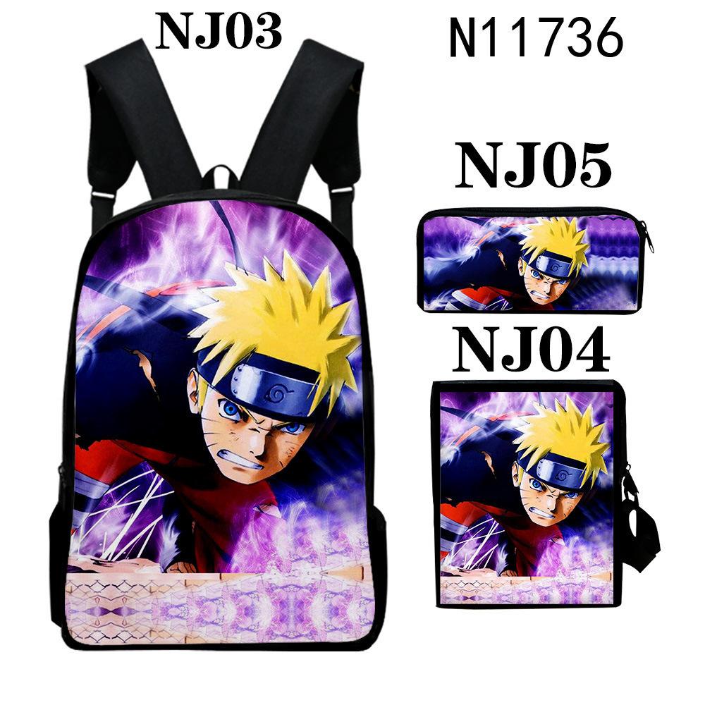 Anime Naruto Backpack Backpack Backpack Set Three Piece Anime Fashion ...