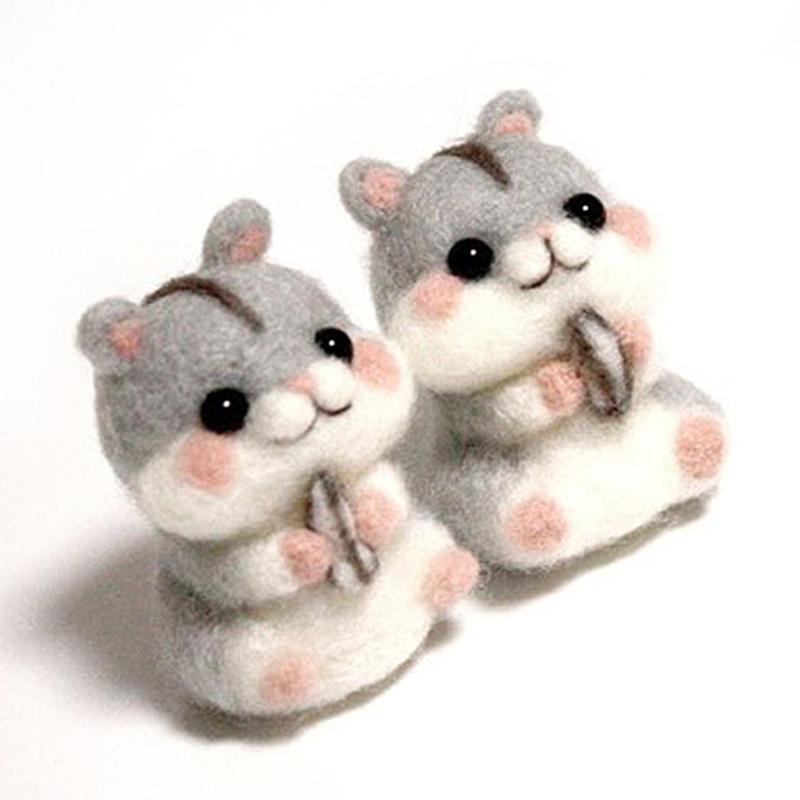 Buy Non Finished Wool Felt Handmade Set DIY Hamster for Needle Material ...