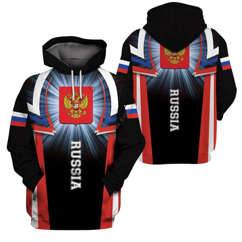 Buy Russian Flag Print Hoodie Sportswear Men 'S And Women 'S Casual ...