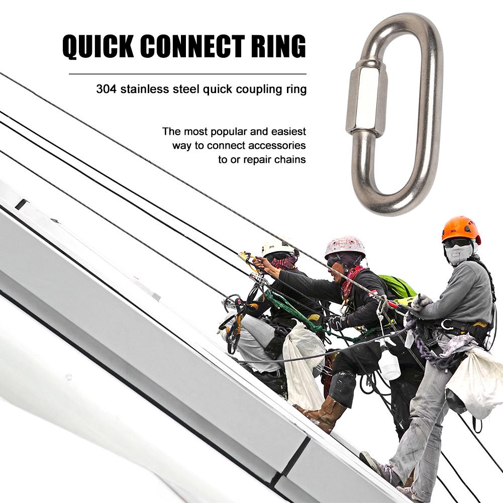 Cheap Stainless Steel Screw Lock Quick Links Chain Climbing Carabiner ...