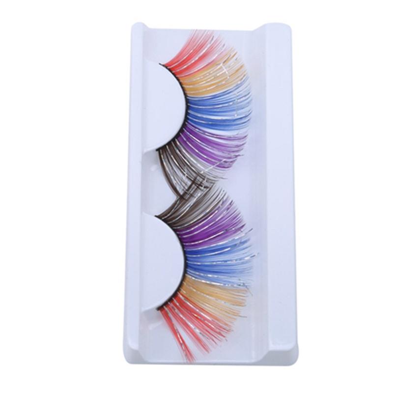 Buy Fancy Beauty False Eyelashes Colorful Feathers Glitter Makeup Eyes ...