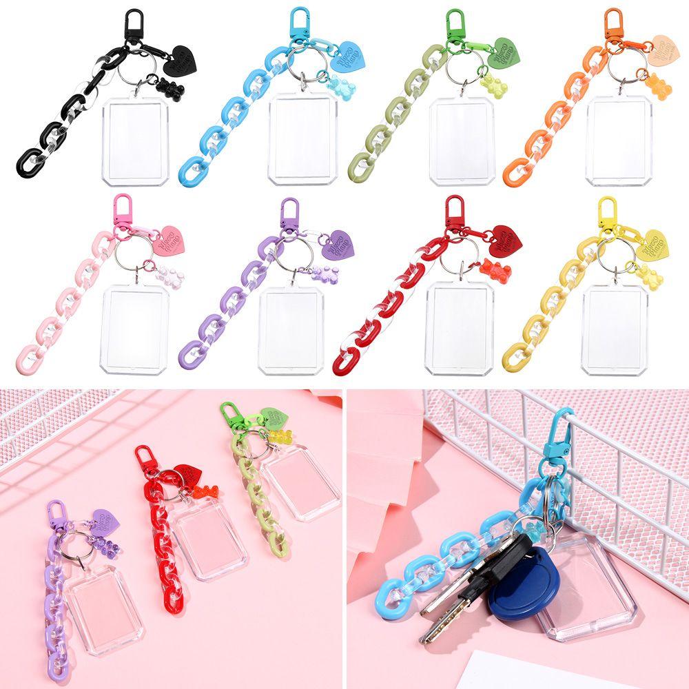 ID Photo Protect Case Idol Photo Card Holder Acrylic Chain Card Holder ...