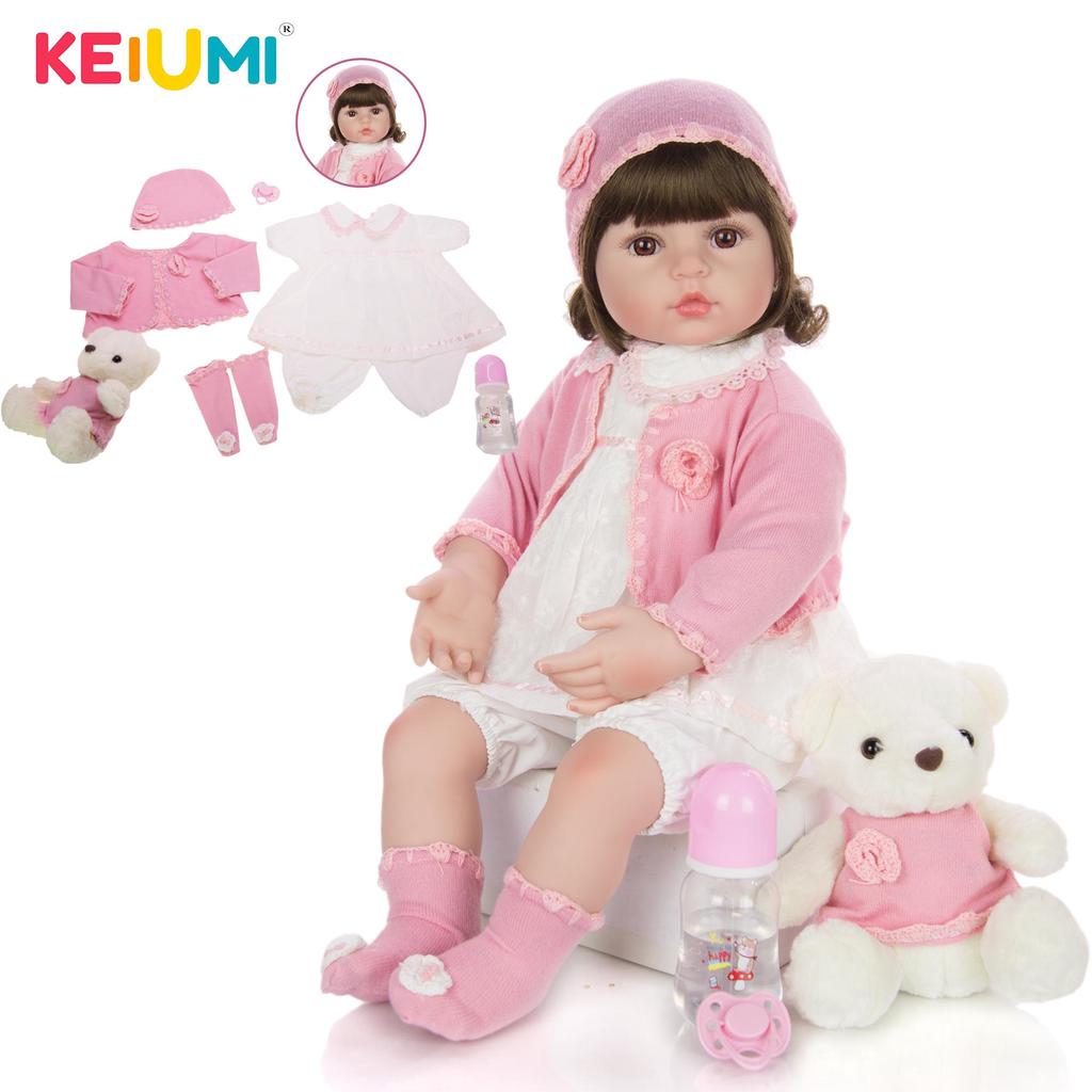 Satın alın KEIUMI 24 Inch Lovely Reborn Baby Dolls 60 cm Soft Silicone Vinyl Reborns Baby Doll ...