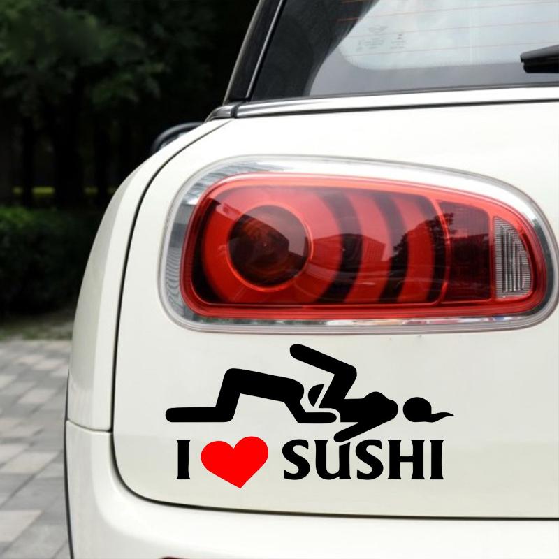 Buy 2Pcs I Love Sushi Sticker For Car Window Truck Door Bumper Decal ...