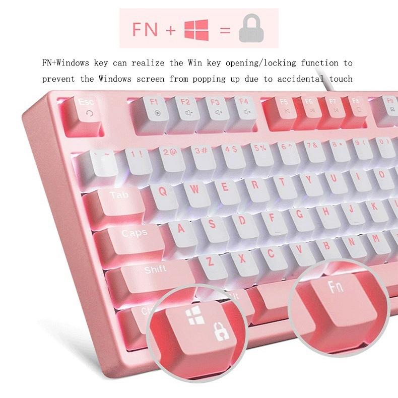Satın alın 87/108 Keys Gaming Mechanical Keyboard, Colour: FY87 Pink ...