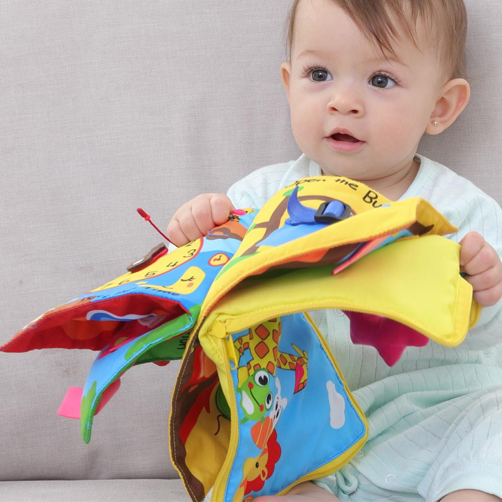 Buy Kids Soft Cloth Book Learn To Zip Button Buckle Tie Early ...