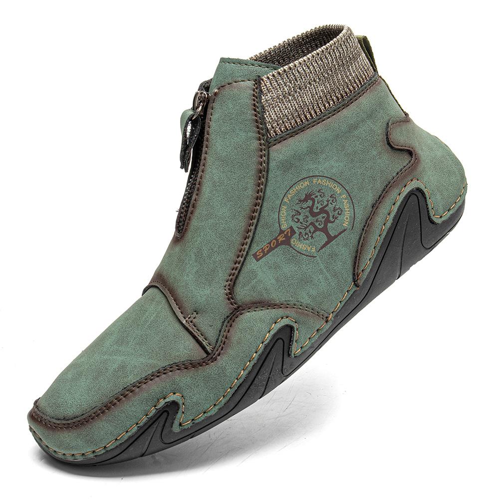 Buy Menico Men Front Zipper Microfiber Leather Sock Ankle Boots Casual ...