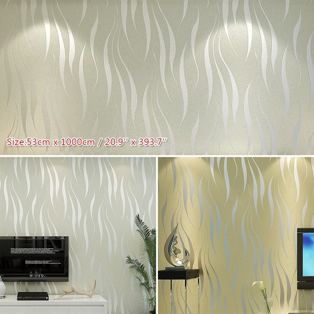 Buy Stylish Modern Minimalist Non-woven Water Plant Pattern 3D Flocking ...