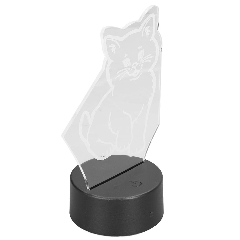 Buy 3D Cat Lamp 3D LED Adjustable Colors Soft Warm Light Safe Durable ...